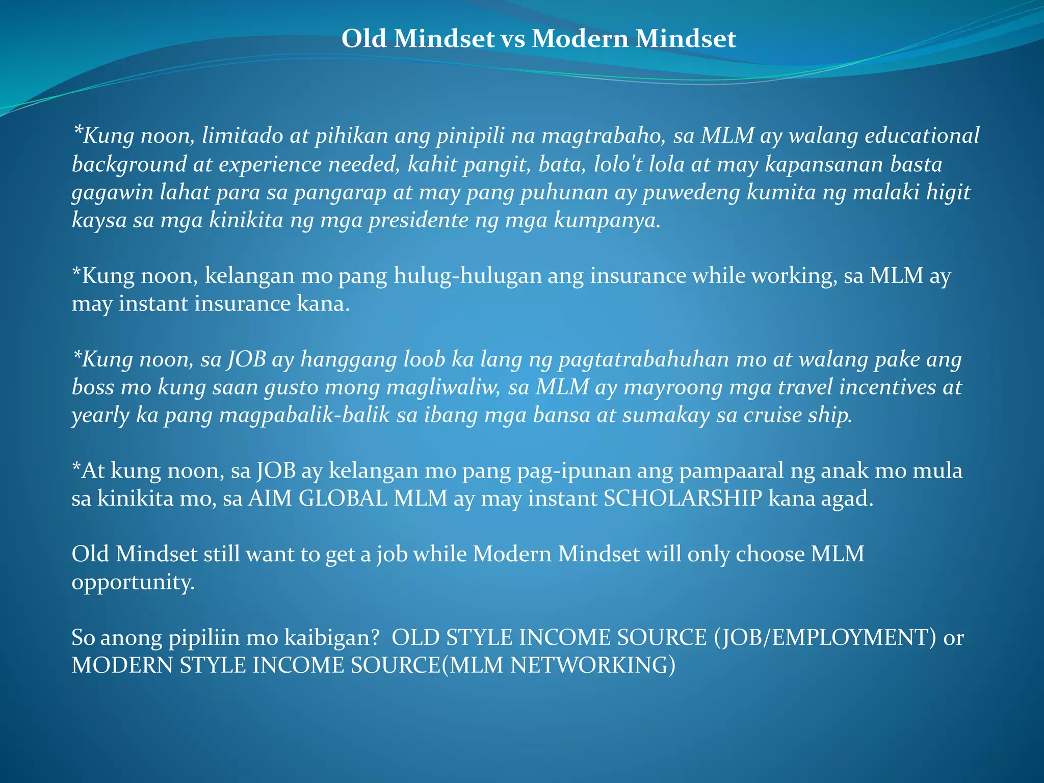 Old Mindset vs. Modern Mindset | PPTX