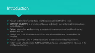 Strategic and Military Dimensions in Pakistan China Relationship | PPT