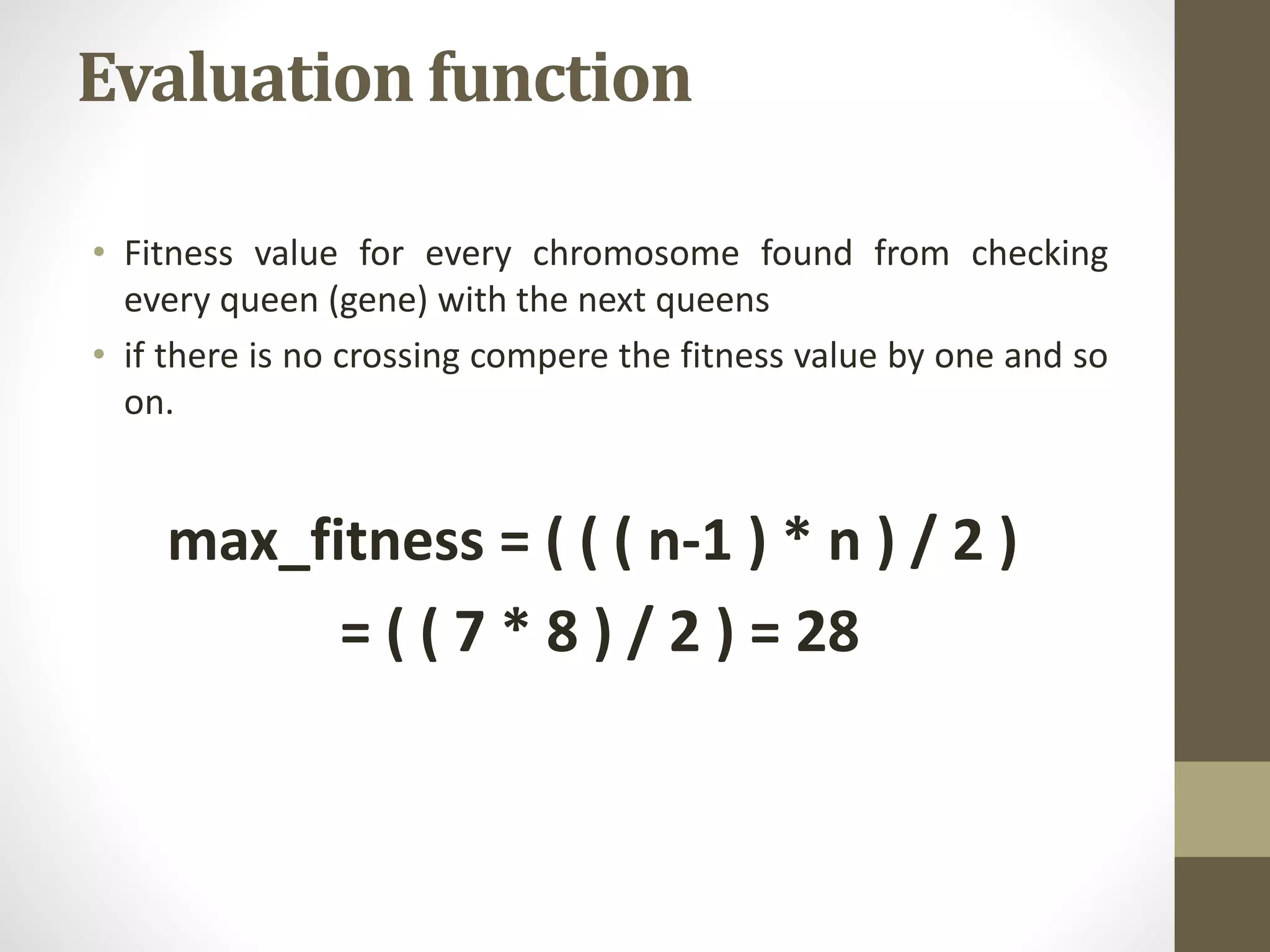 Solution of N Queens Problem genetic algorithm | PPT