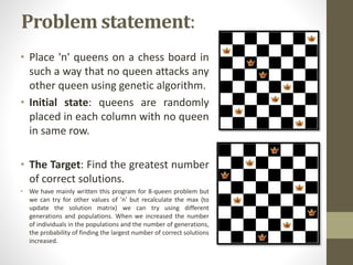 Solution of N Queens Problem genetic algorithm | PPTX