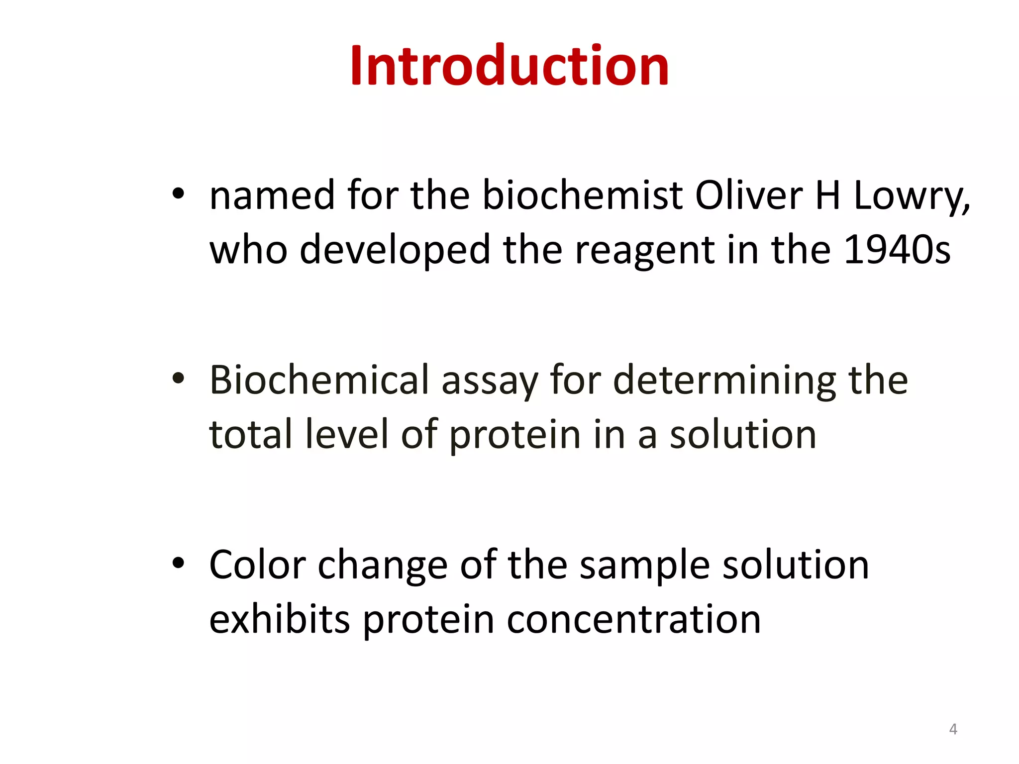 Lowry Protein Assay | PPTX