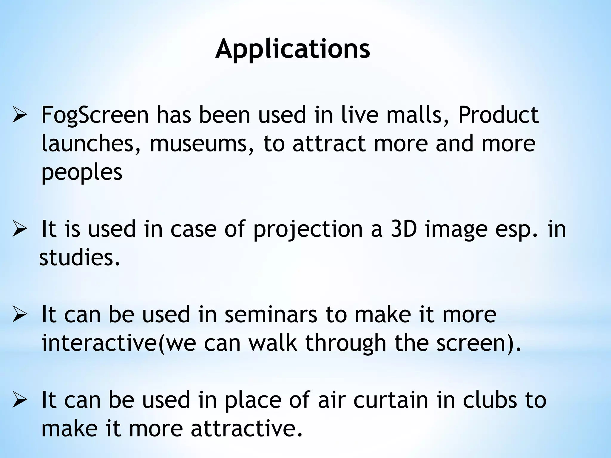 Fog Screen technology | PPTX