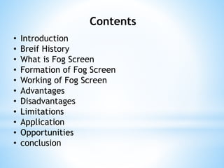 Fog Screen technology | PPTX