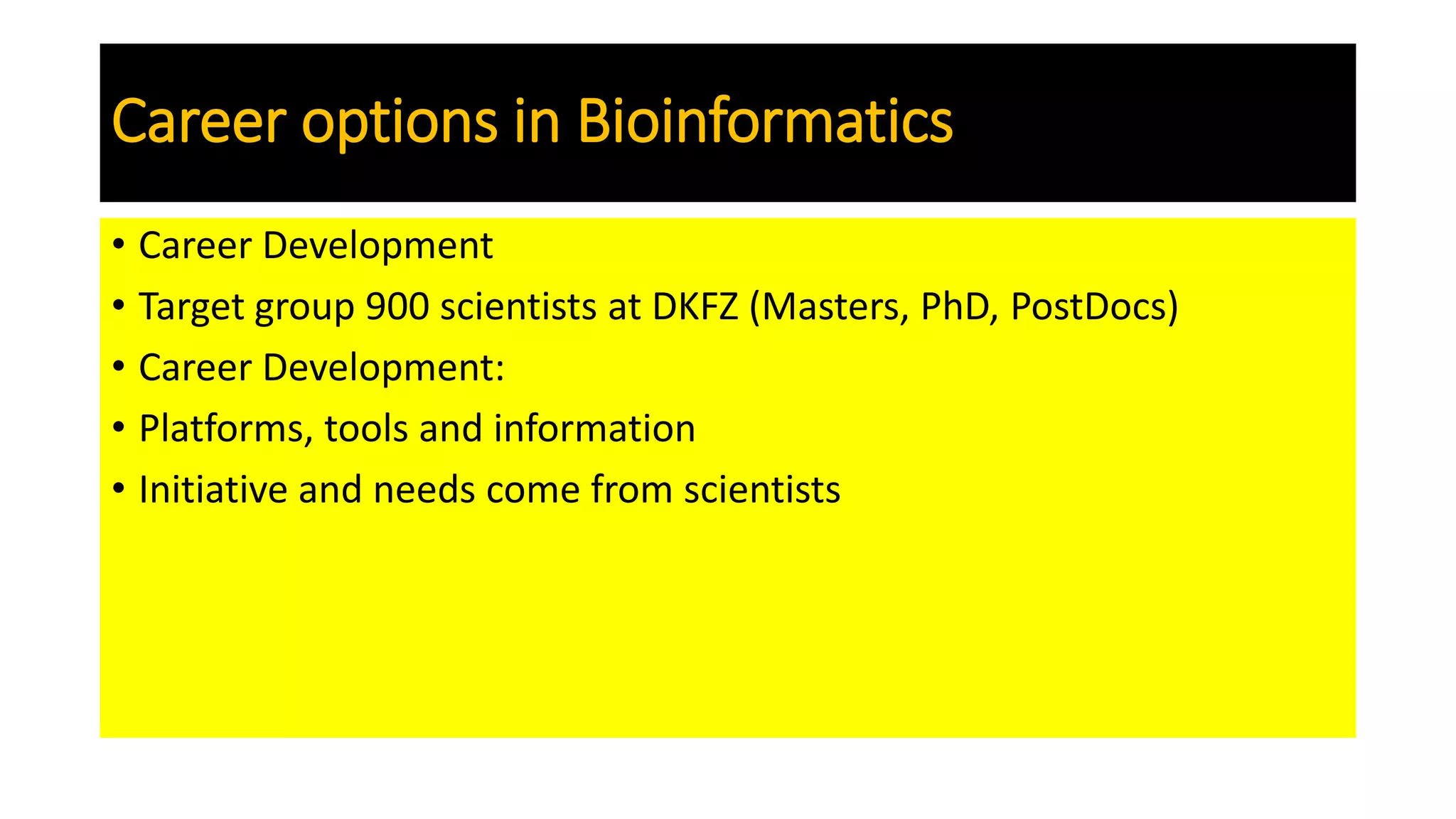 Career oppurtunities in the field of Bioinformatics | PPTX