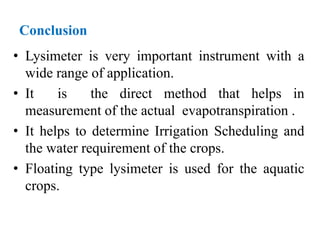 lysimeters | PPTX | Geology | Science