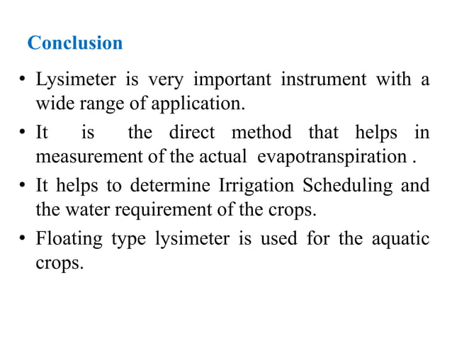 lysimeters | PPTX | Geology | Science