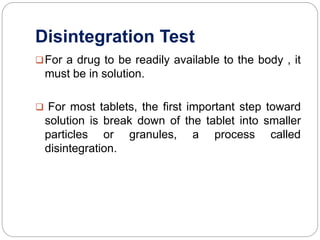 QUALIFICATION OF TAP DENSITY TESTER & DISINTEGRATION TESTER | PPTX