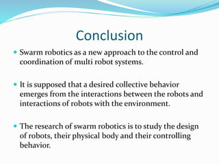 Swarm Robotics Motivation to Inspiration | PPTX