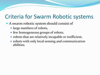 Swarm Robotics Motivation to Inspiration | PPTX