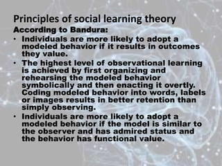 BANDURA SOCIAL LEARNING THEORY | PPTX