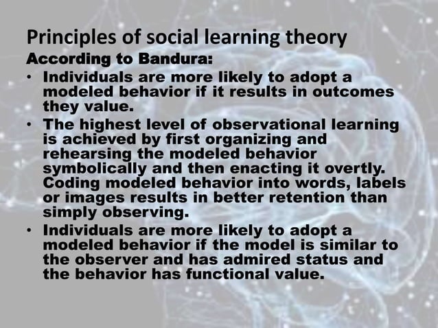 BANDURA SOCIAL LEARNING THEORY | PPTX