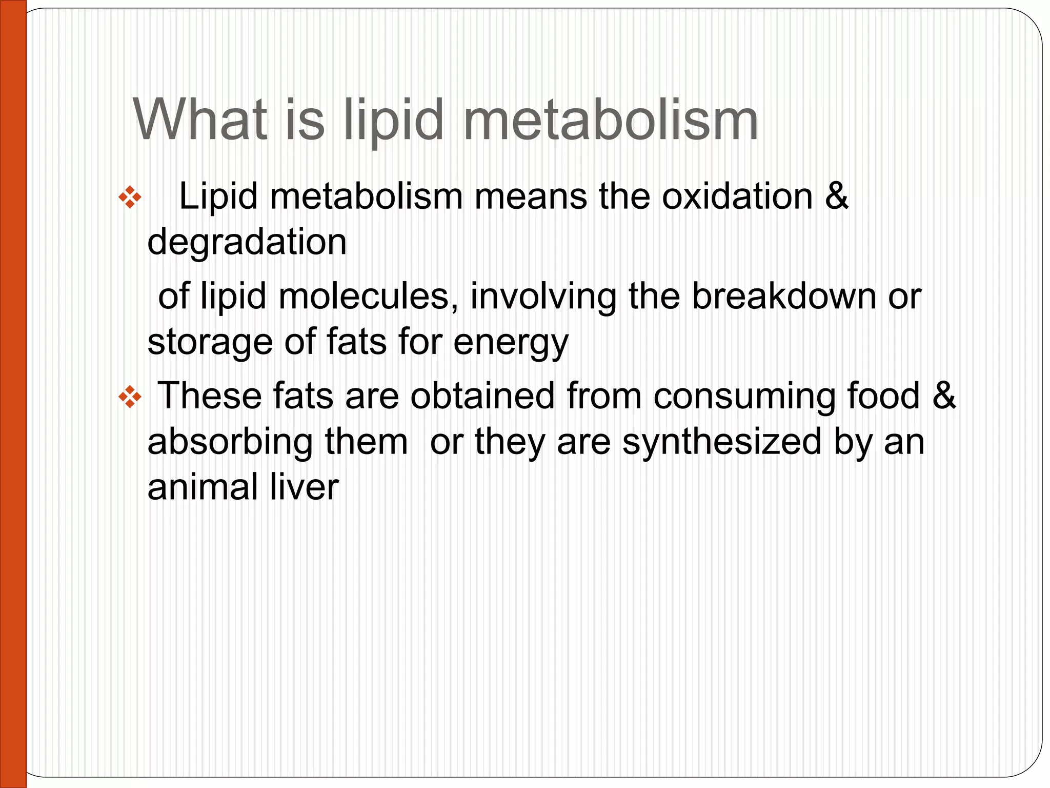 lipid metabolism | PPT