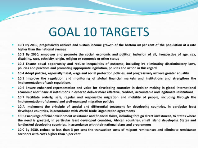 sustainable development goal 10 SDG 10 | PPTX | Political Issues ...