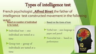 Measurement of intelligence | PPTX