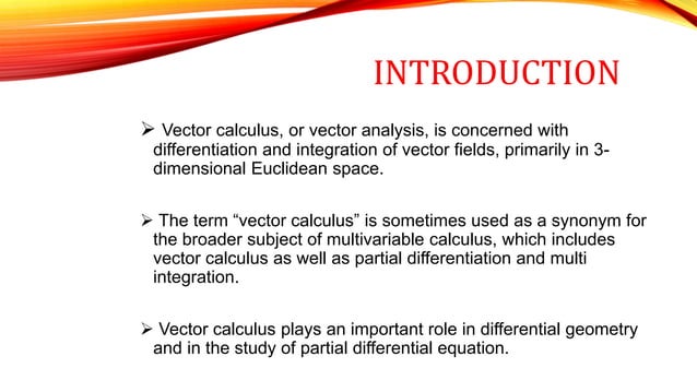 VECTOR CALCULUS | PPTX