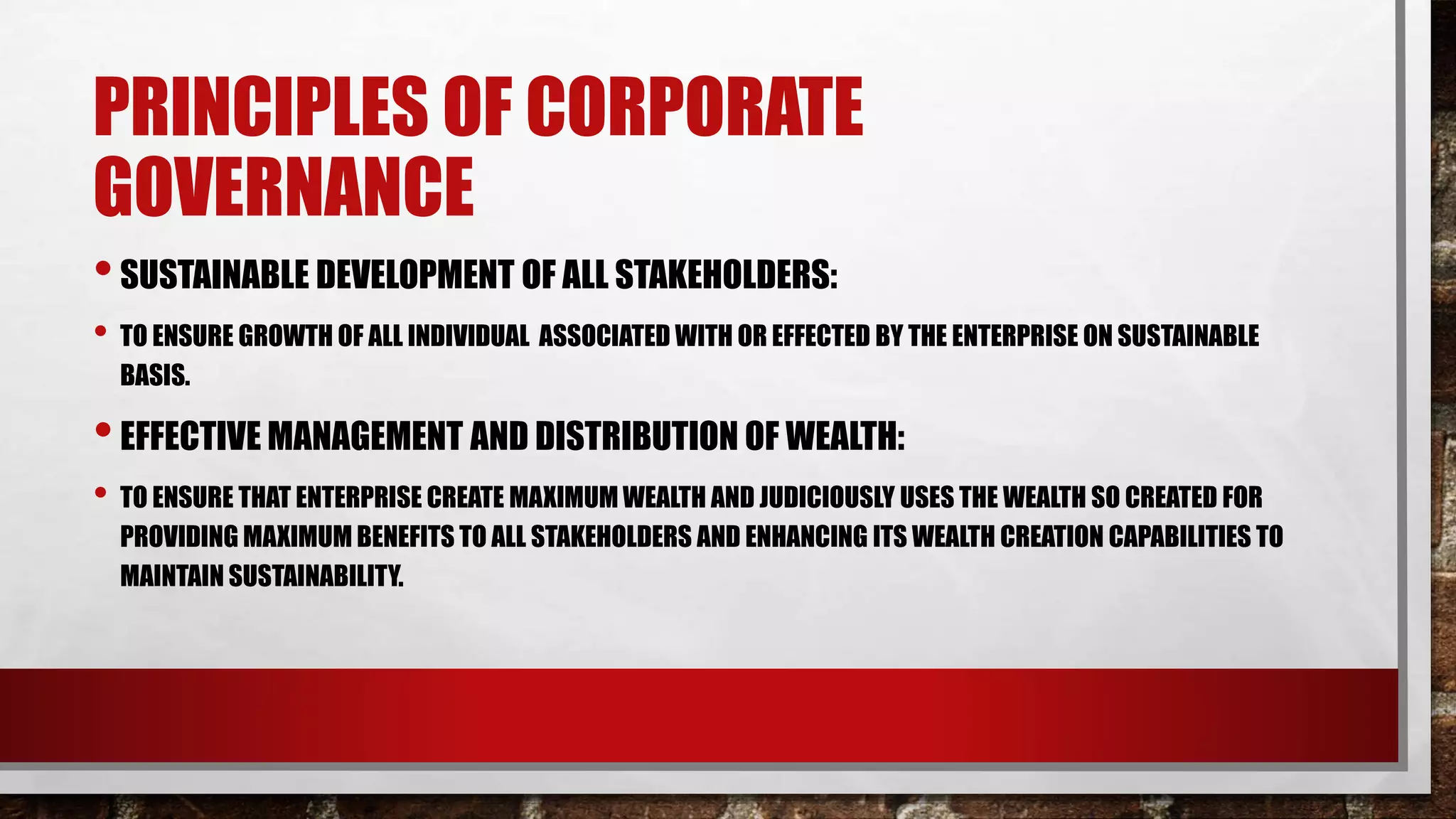 Corporate governance and principles | PPT