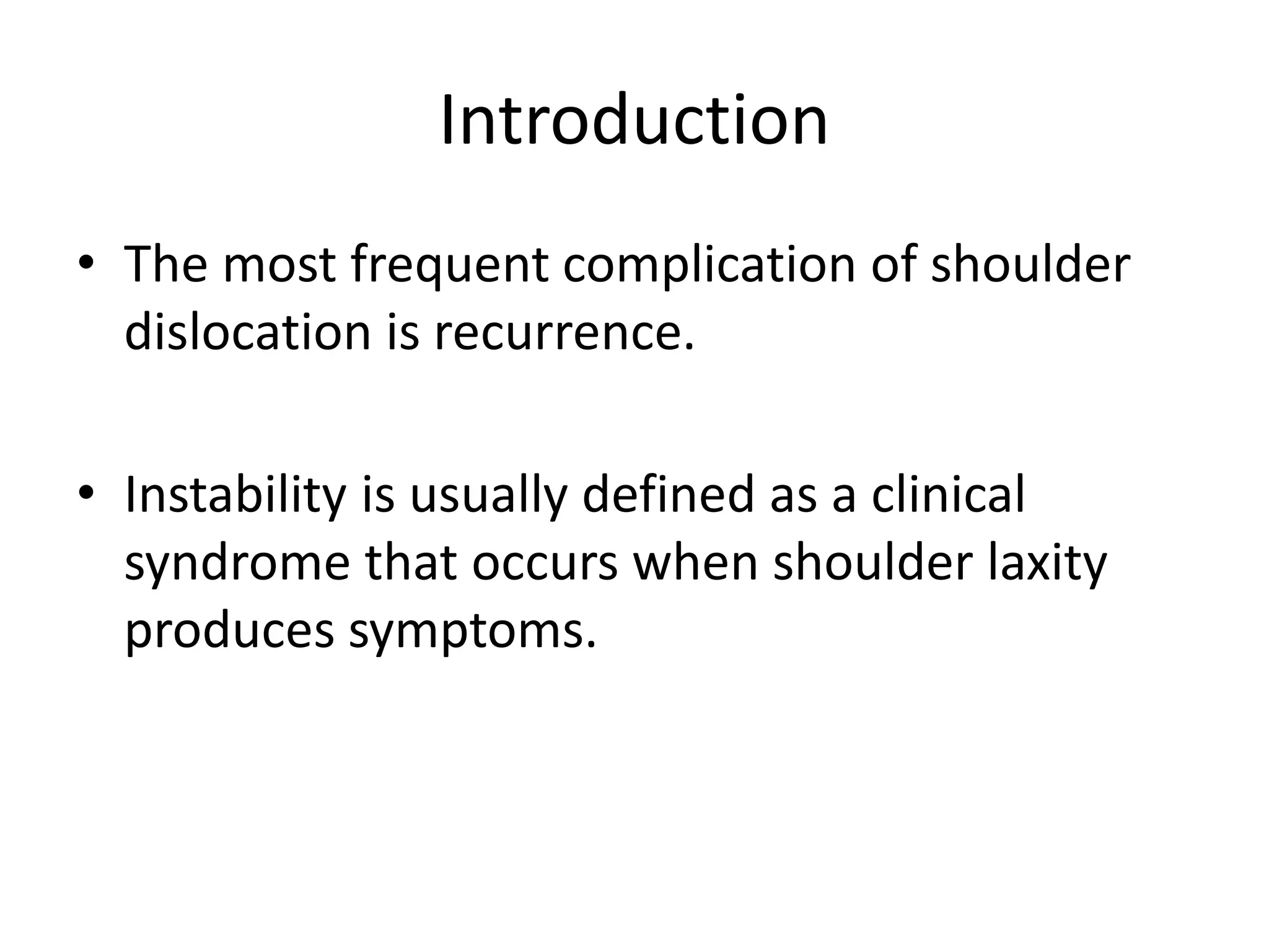 Shoulder Instability | PPTX