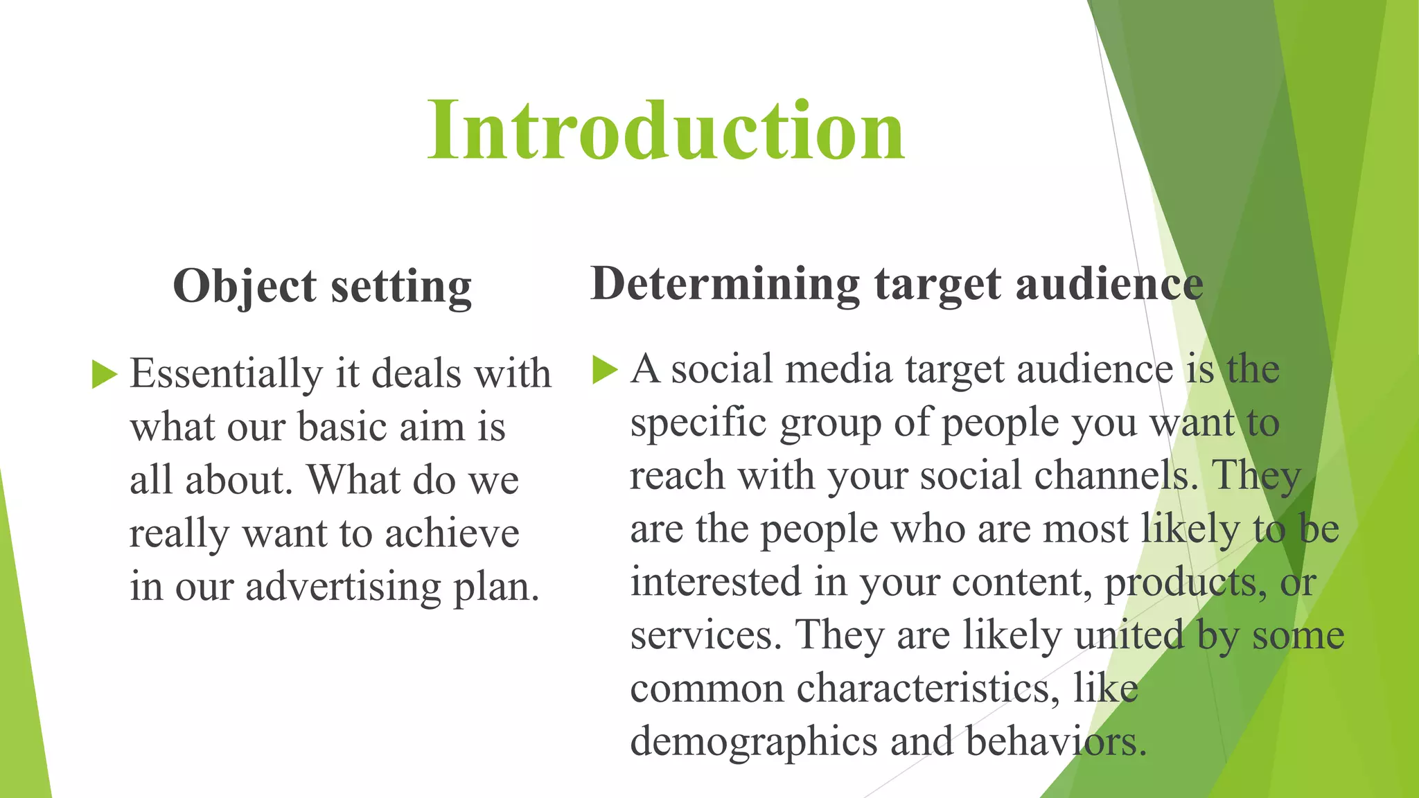 Objective setting & determining the target audience |advertising goals ...