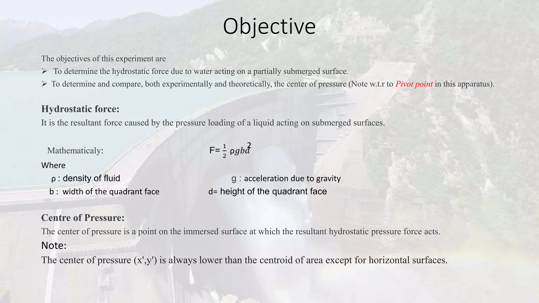 Actual and Theoretical Centre of Pressure | PPTX