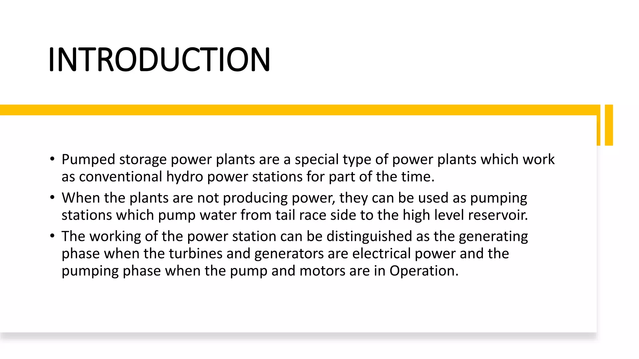PUMPED STORAGE POWER PLANT | PPTX