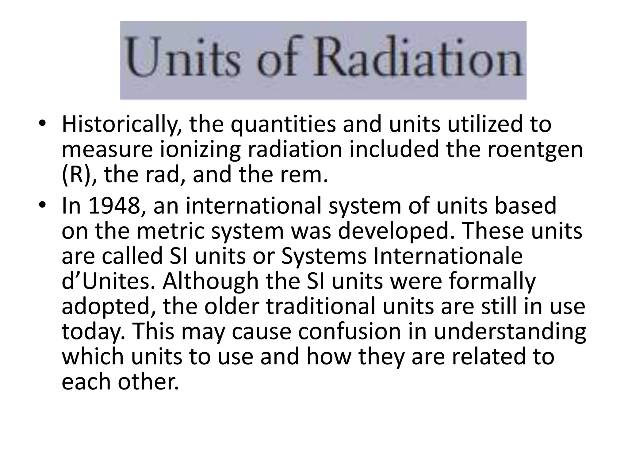 radiation units, atoms, and atomic structure. radiation physics | PPTX