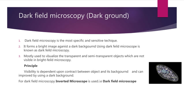 DARK FIELD MICROSCOPY | PPTX