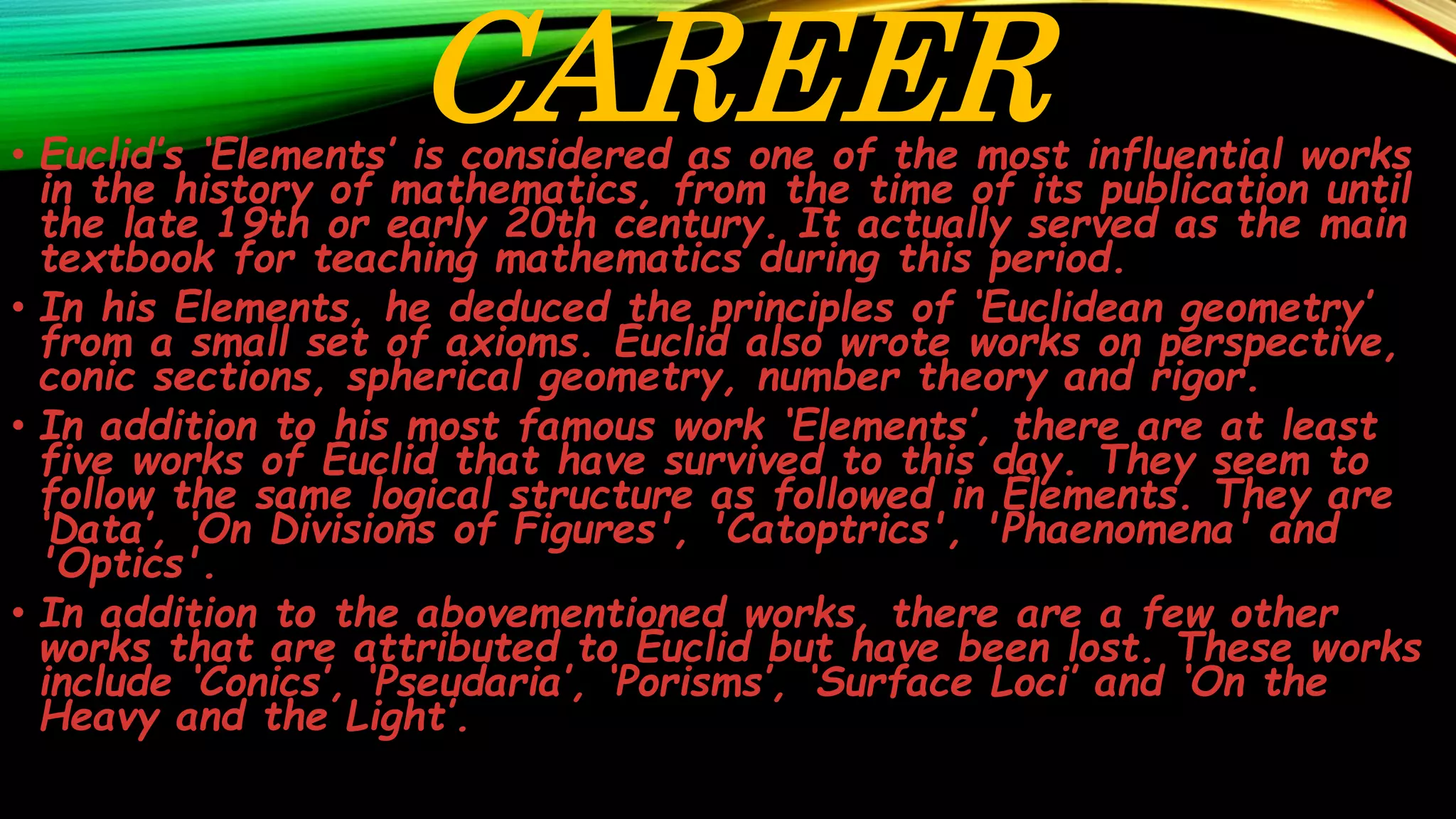 Presentation on the Euclid | PPTX