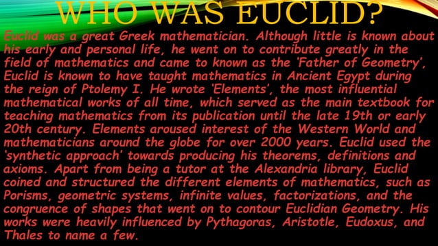 Presentation on the Euclid | PPTX | Physics | Science