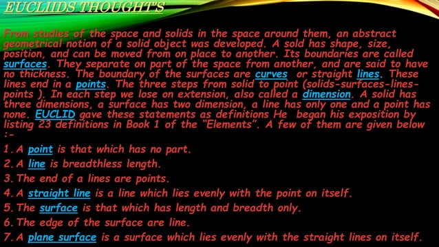 Presentation on the Euclid | PPTX | Physics | Science