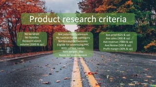 Product research presentation | PPTX