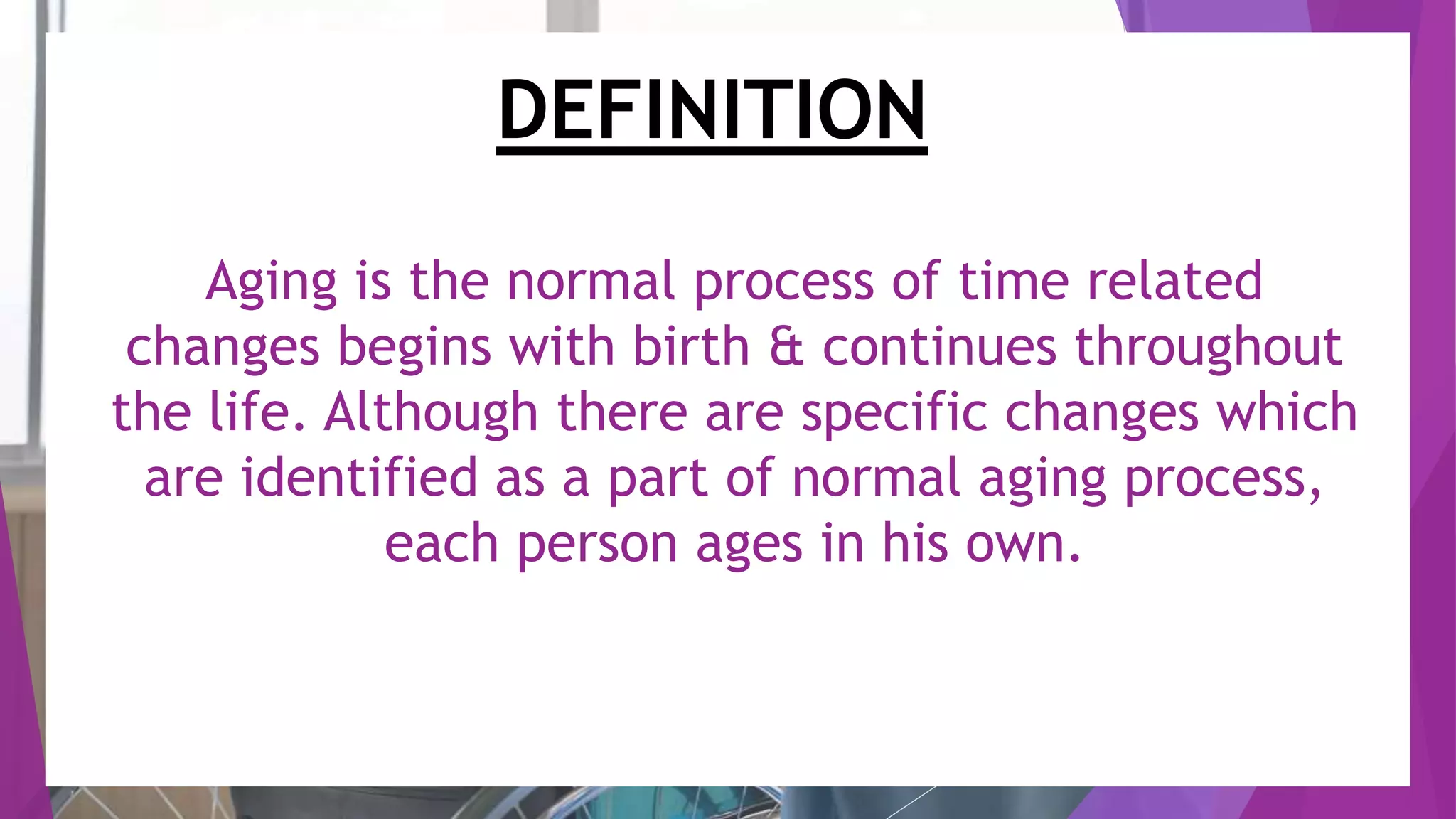Age related problems in geriatric | PPTX