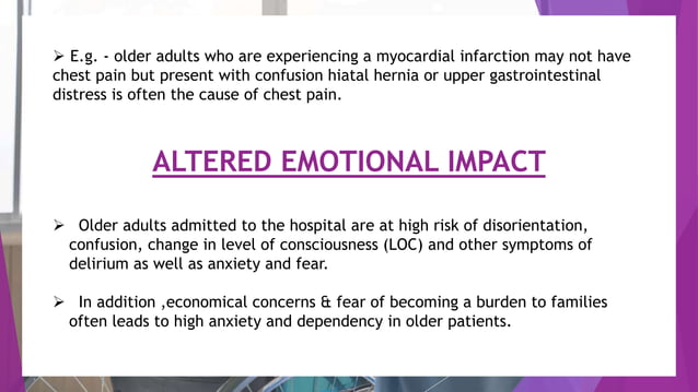 Age related problems in geriatric | PPTX