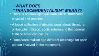 Introduction of "Transcendentalism" | PPT