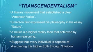 Introduction of "Transcendentalism" | PPT