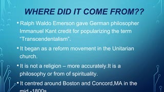 Introduction of "Transcendentalism" | PPTX