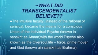 Introduction of "Transcendentalism" | PPT