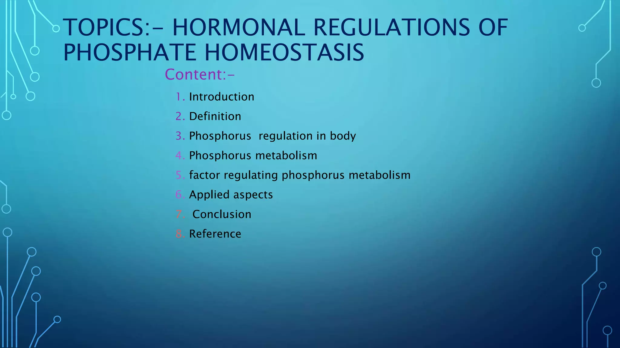 HORMONAL regulation of phosphate homeostasis | PPTX | Endocrine and ...