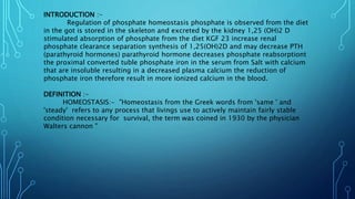HORMONAL regulation of phosphate homeostasis | PPTX