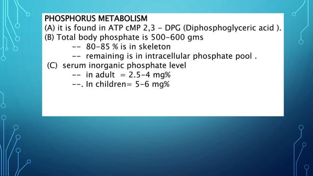 HORMONAL regulation of phosphate homeostasis | PPTX | Endocrine and ...