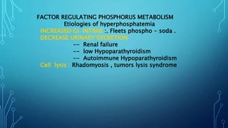 HORMONAL regulation of phosphate homeostasis | PPTX | Endocrine and ...