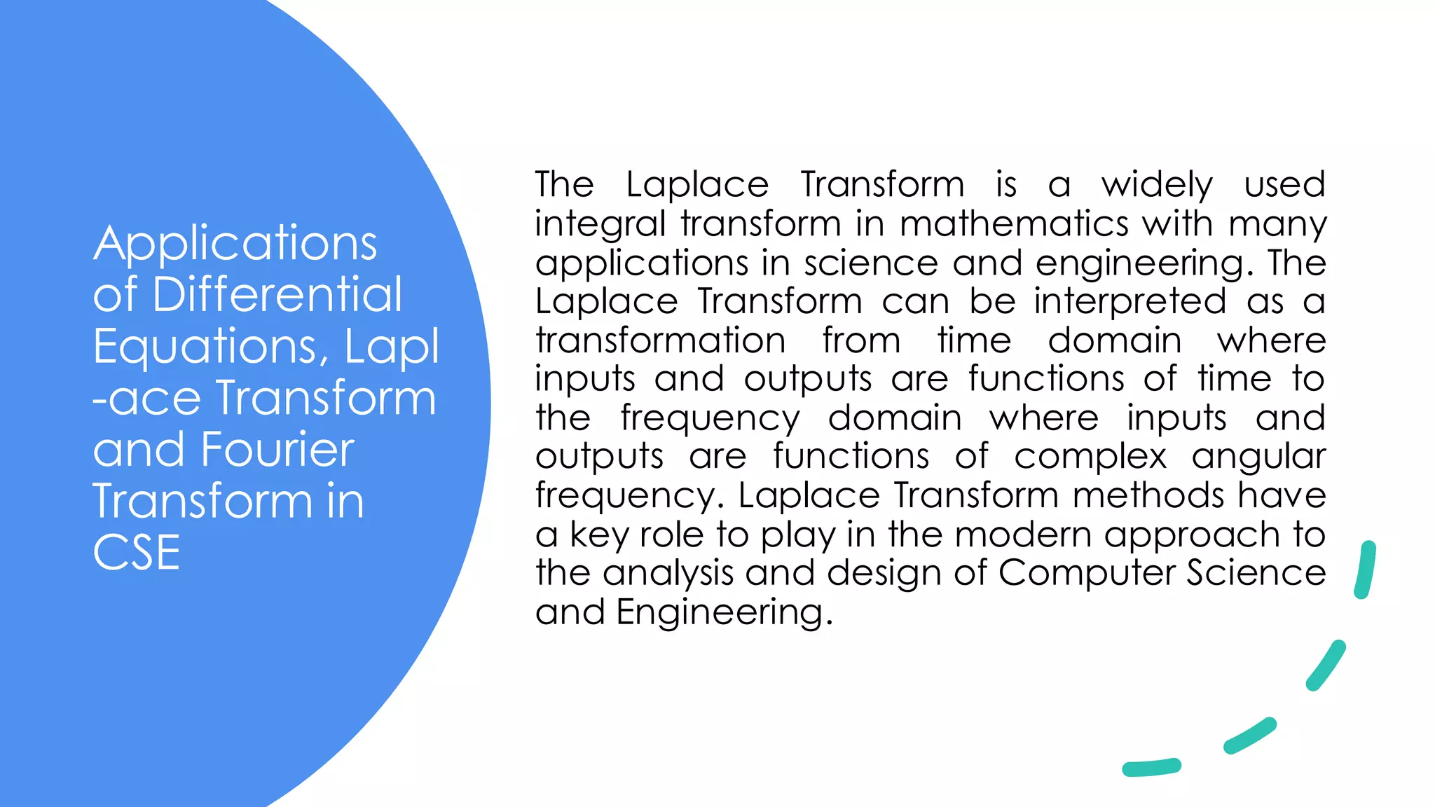 Real Life Application Of Differential Equations Laplace Transform In
