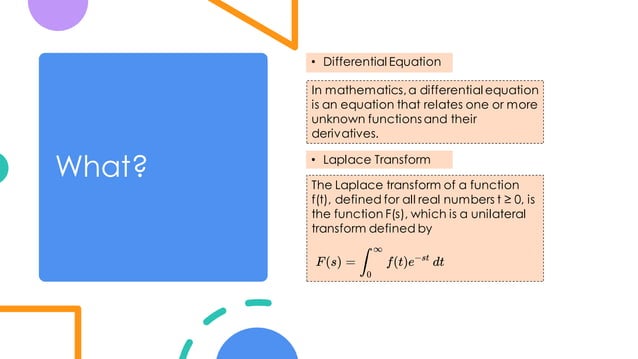 Real life application of Differential Equations, Laplace Transform in CSE | PDF