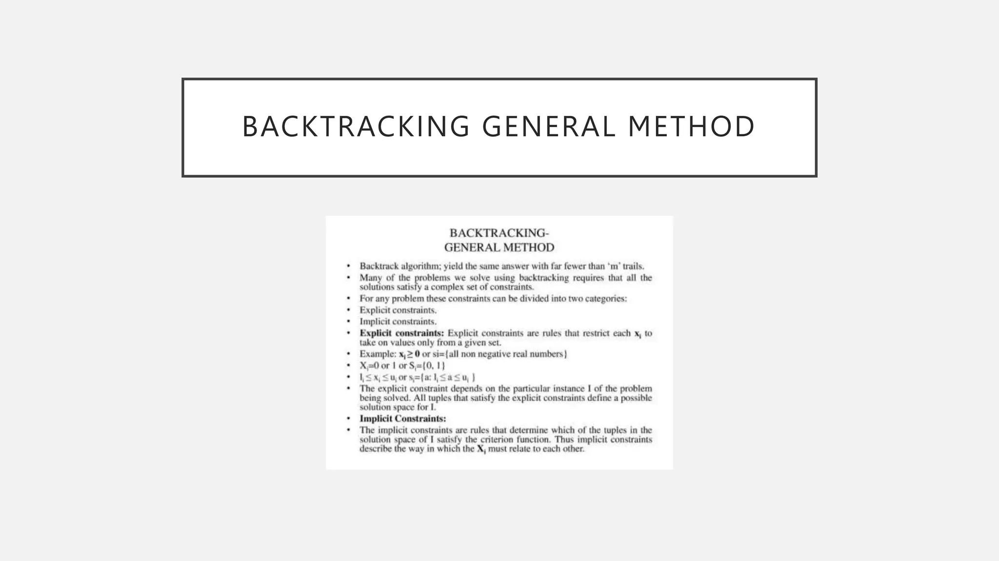 General Method In Backtracking Ppt