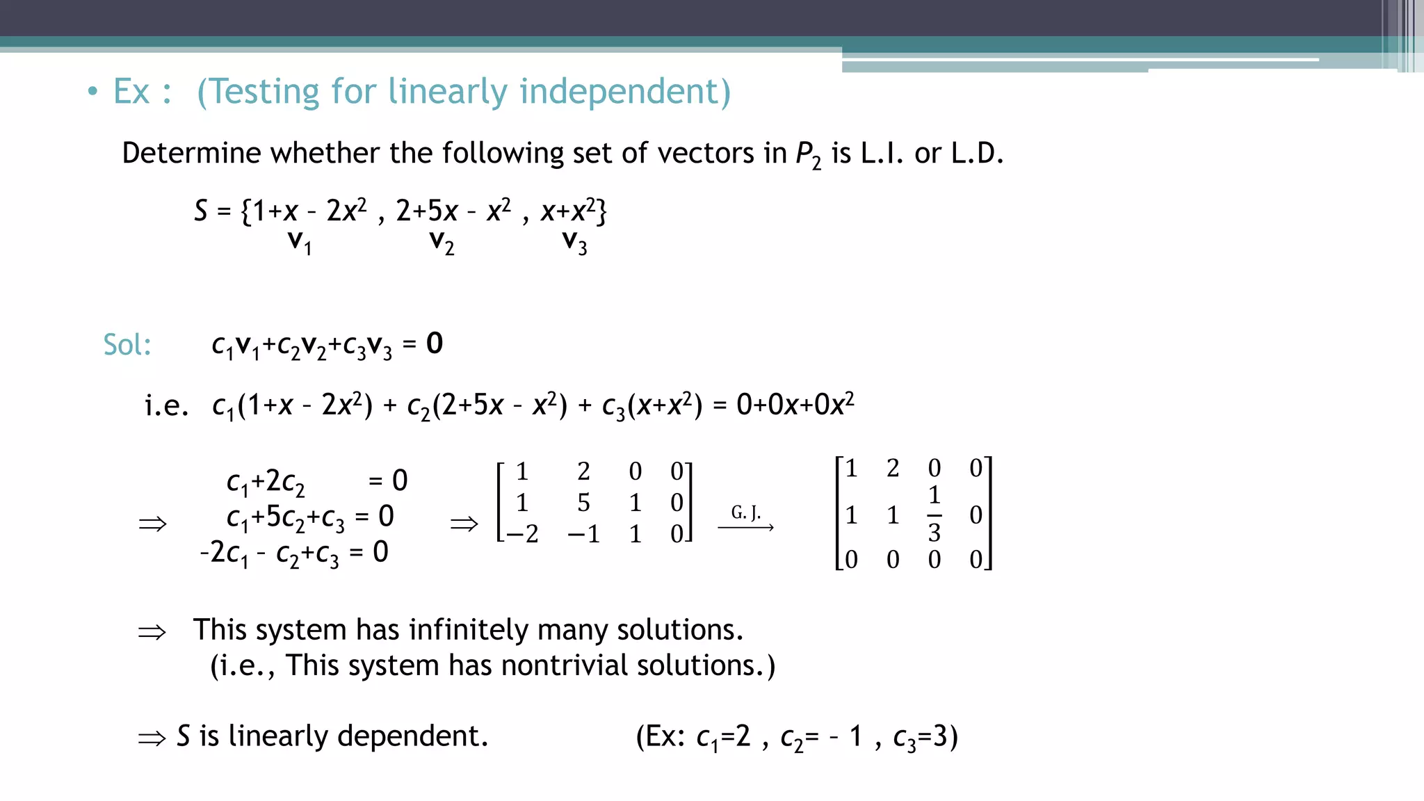 Linear Combination Of Vectors Span And Dependency Ppt 3786