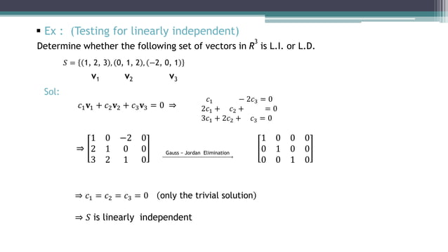 Linear Combination Of Vectors Span And Dependency Ppt