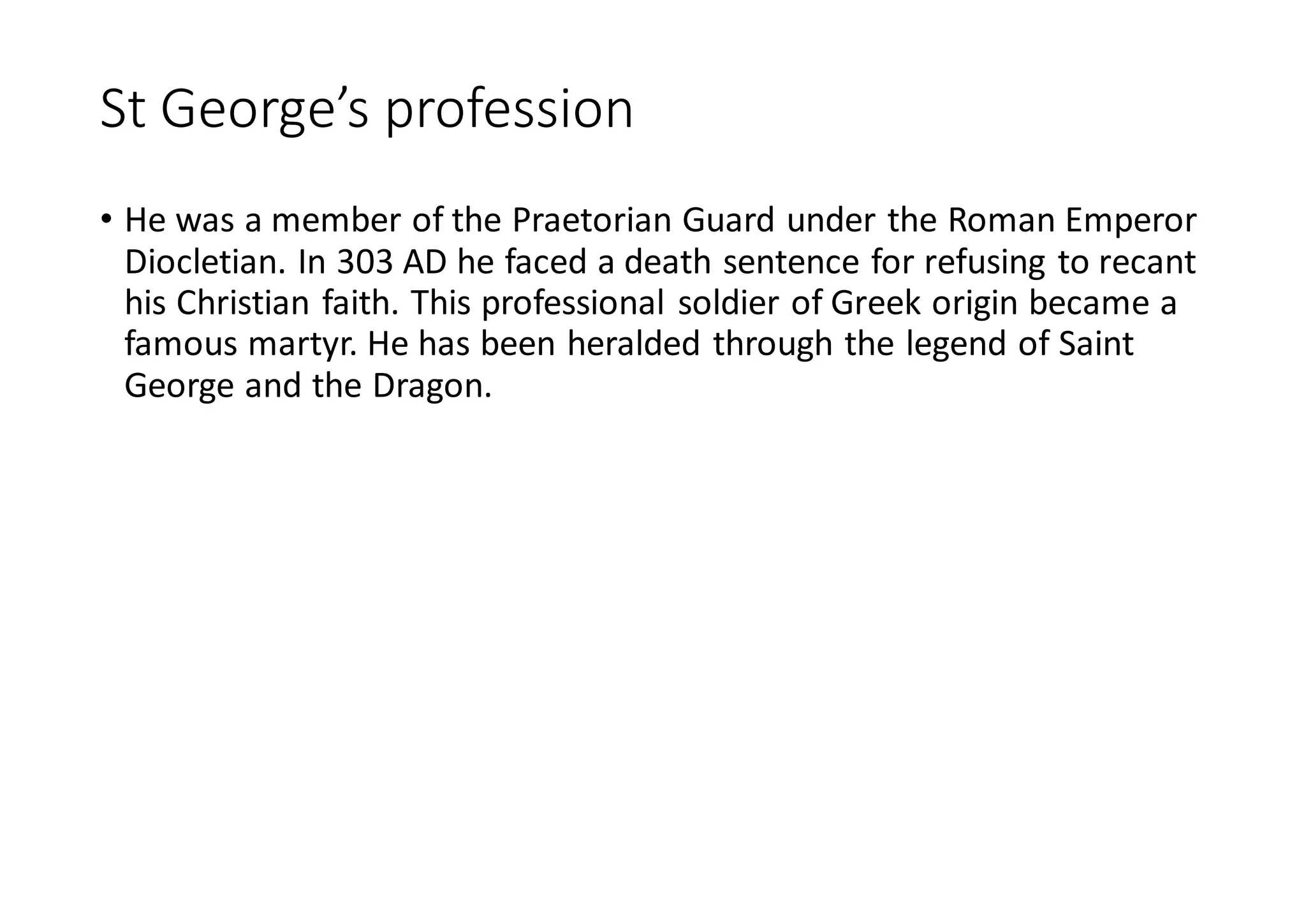 Presentation about st George | PDF