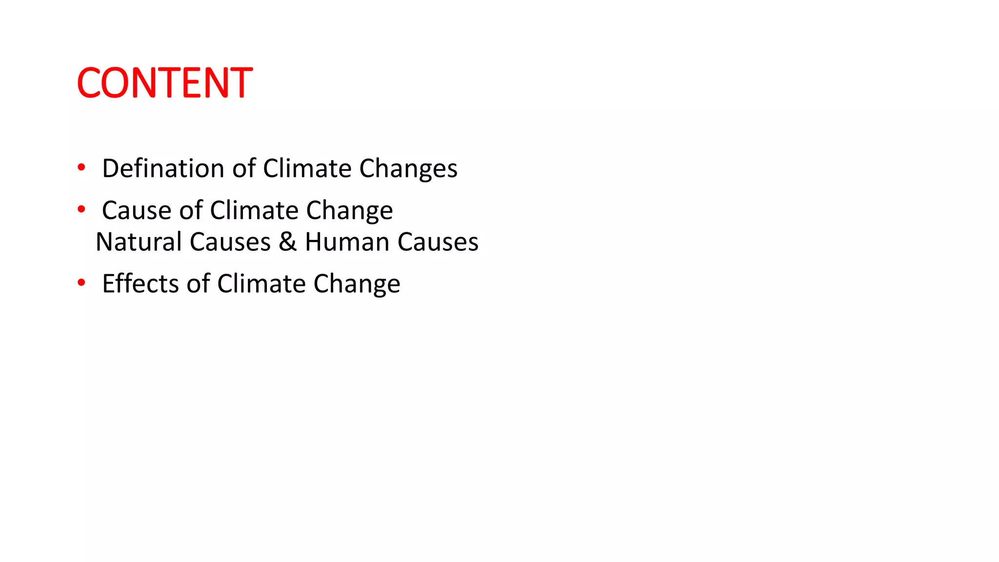 Causes and Effects of climate change | PPTX
