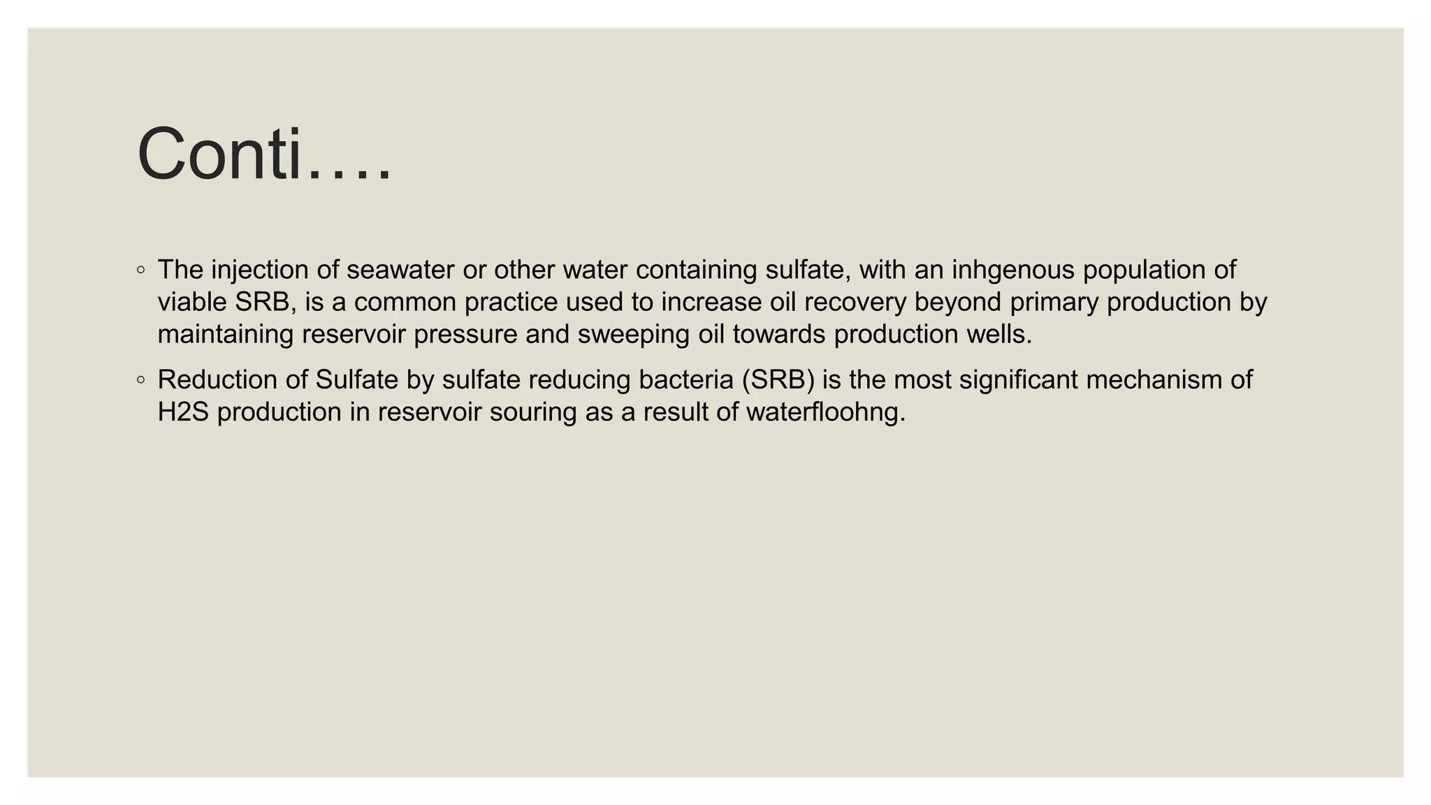 RESERVOIR SOURING :- MECHANISM AND PREVENTION | PPTX