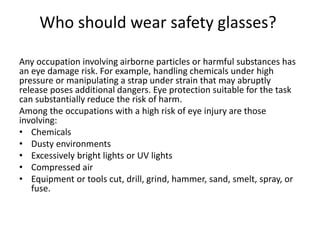 Safety Glasses & Protective Eyewear – All About Eyes Protection | PPTX