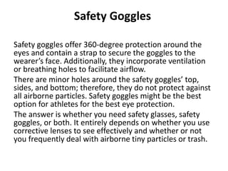 Safety Glasses & Protective Eyewear – All About Eyes Protection | PPTX